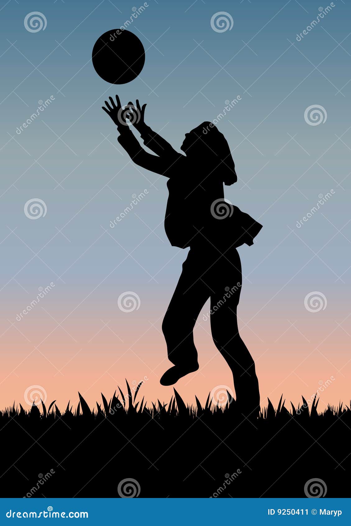 Playing volleyball stock vector. Illustration of playing - 9250411