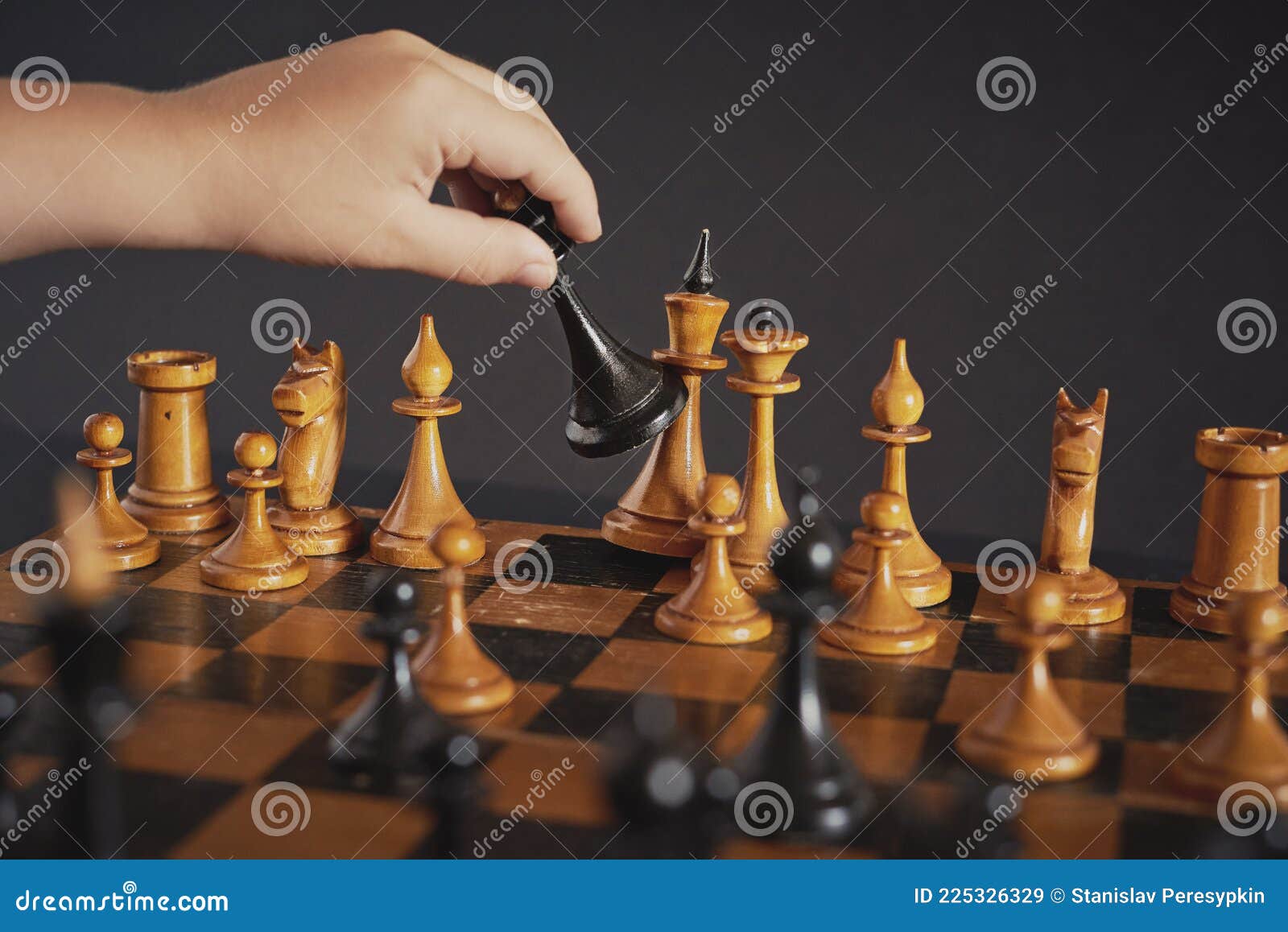 Playing Wooden Chess Pieces. Losing a Game of Chess Stock Image - Image ...