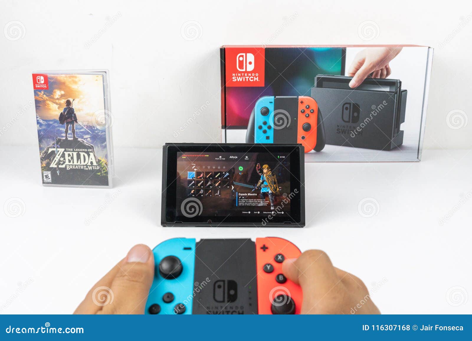 Playing Zelda Breath of the Wild in Nintendo Switch Editorial Stock ...