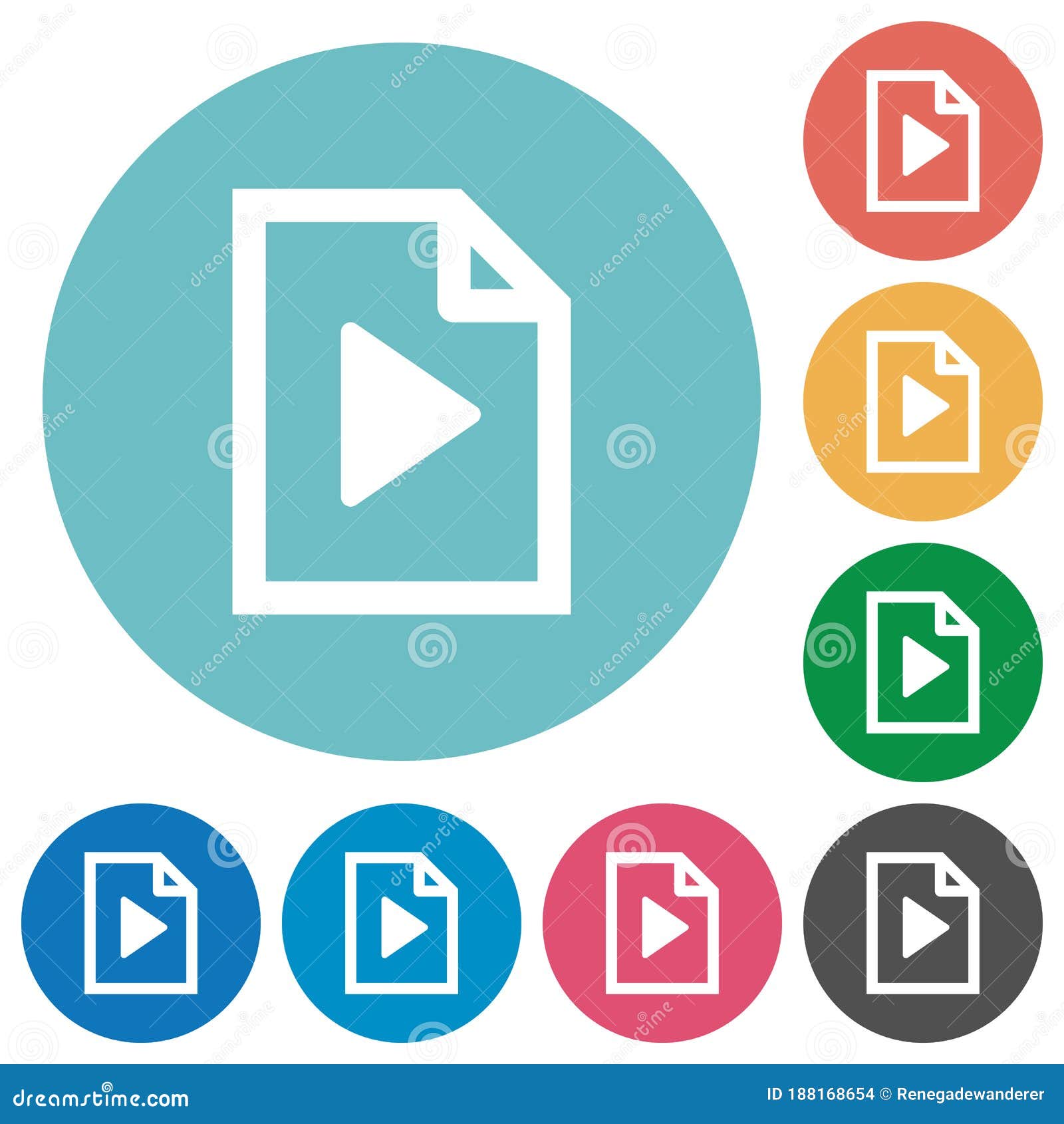 Playlist flat round icons stock vector. Illustration of melody - 188168654