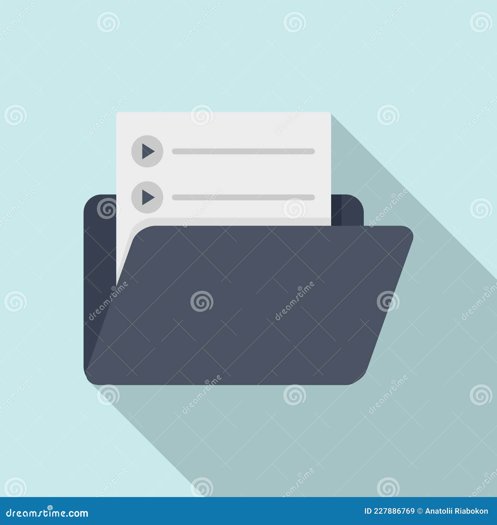 Playlist Folder Icon Flat Vector. Music Play Stock Vector ...