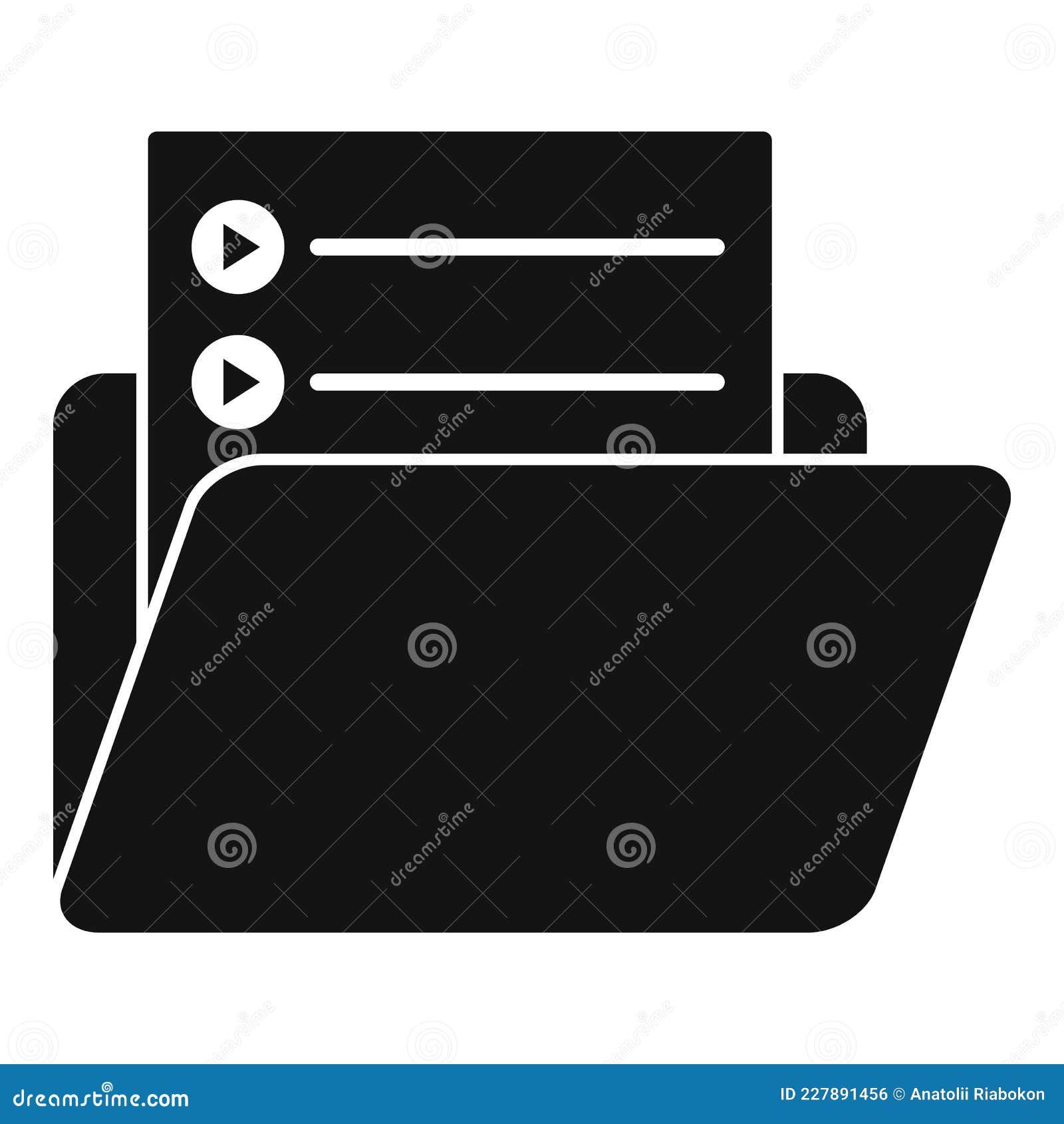 Playlist Folder Icon Simple Vector. Music Play Stock Illustration ...