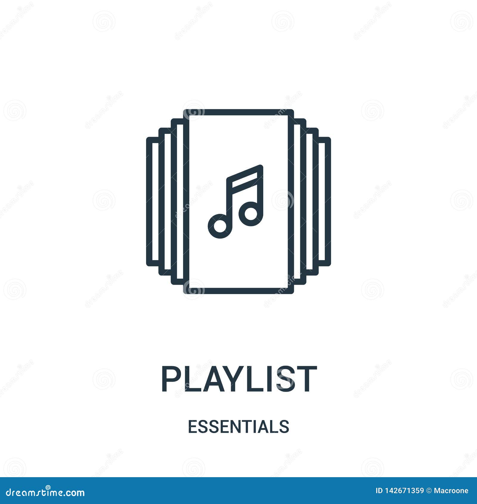 Playlist Icon Vector from Essentials Collection. Thin Line Playlist ... Playlist Icon Vector from Essentials Collection. Thin Line Playlist ...