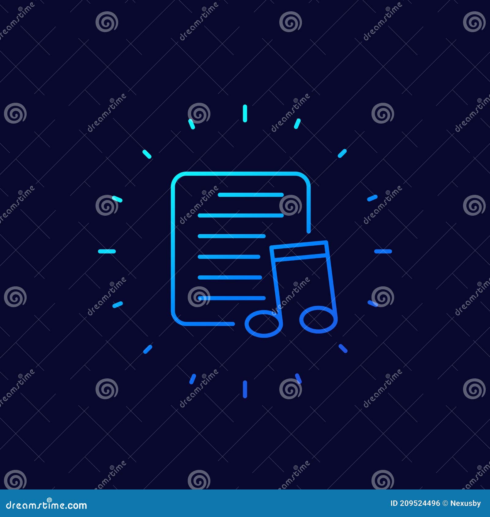 Playlist Line Icon for Apps and Web Stock Vector - Illustration of ...