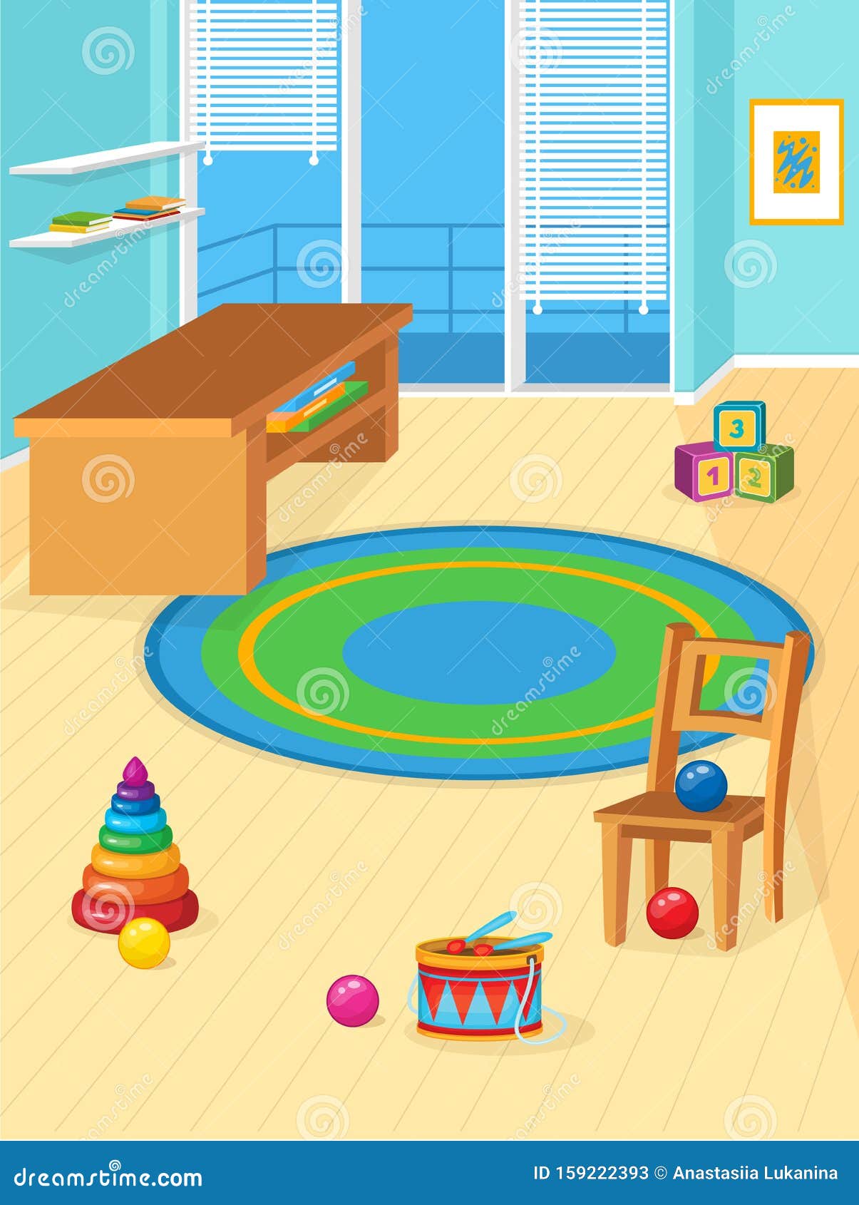 Playroom full of toys stock vector. Illustration of building - 159222393