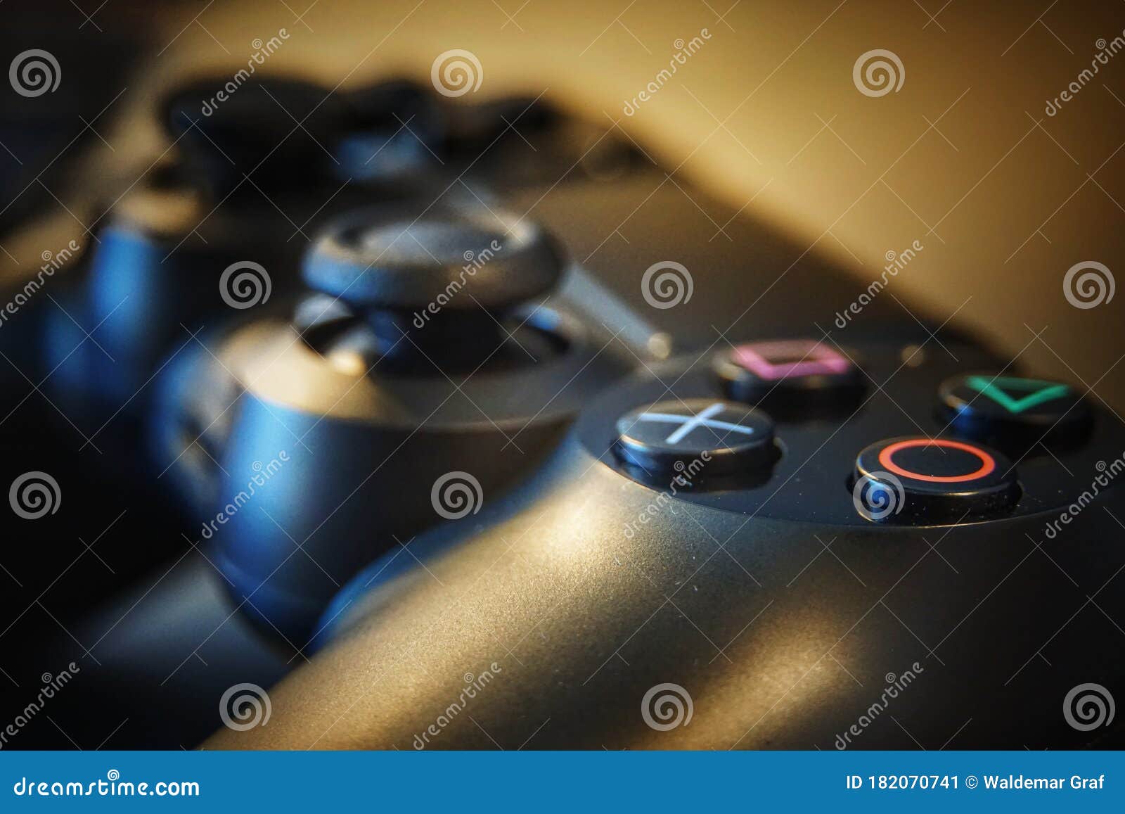 PlayStation Controller Black Close-up Stock Image - Image of black ...