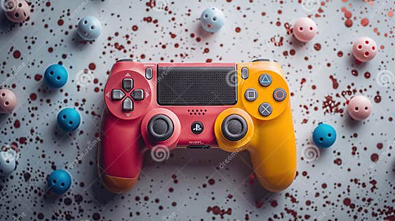 Playstation 4 Controller on a Colorful Background Stock Illustration ...
