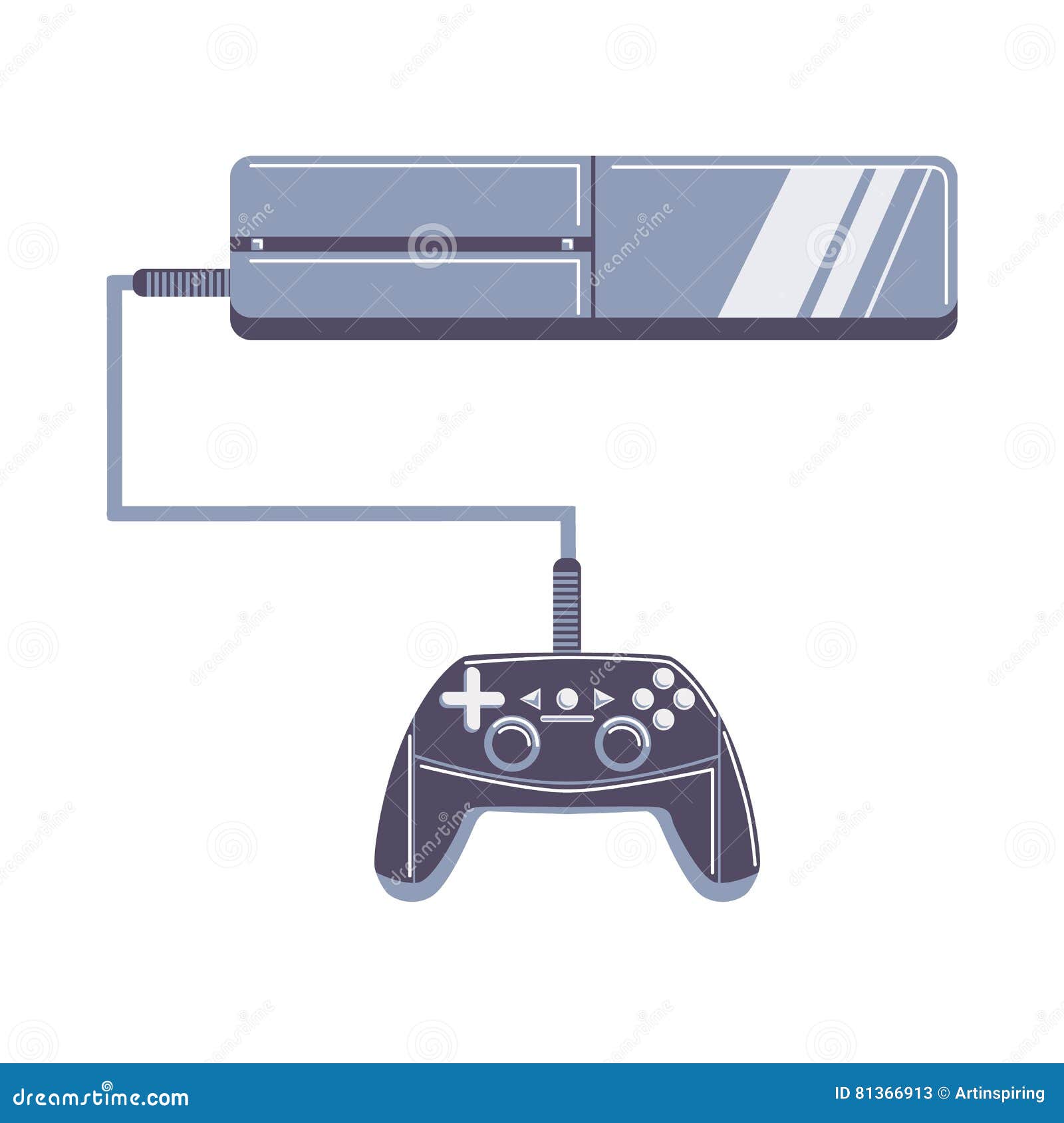 Playstation with Controller. Stock Vector - Illustration of ...