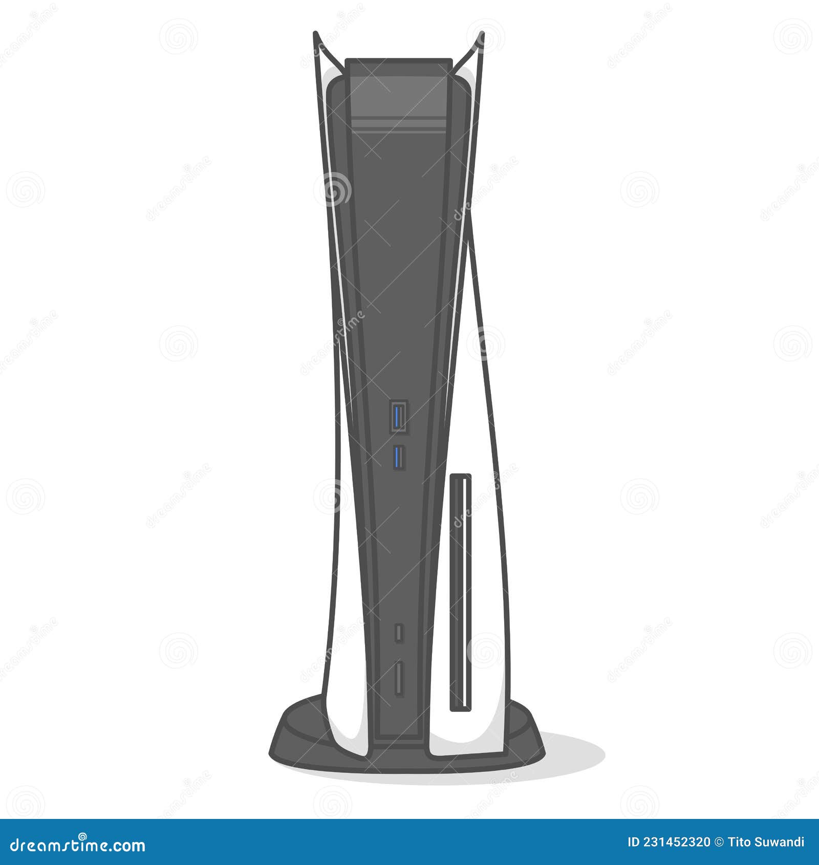 Playstation 5 Flat Design Illustration Front View Style One Stock ...