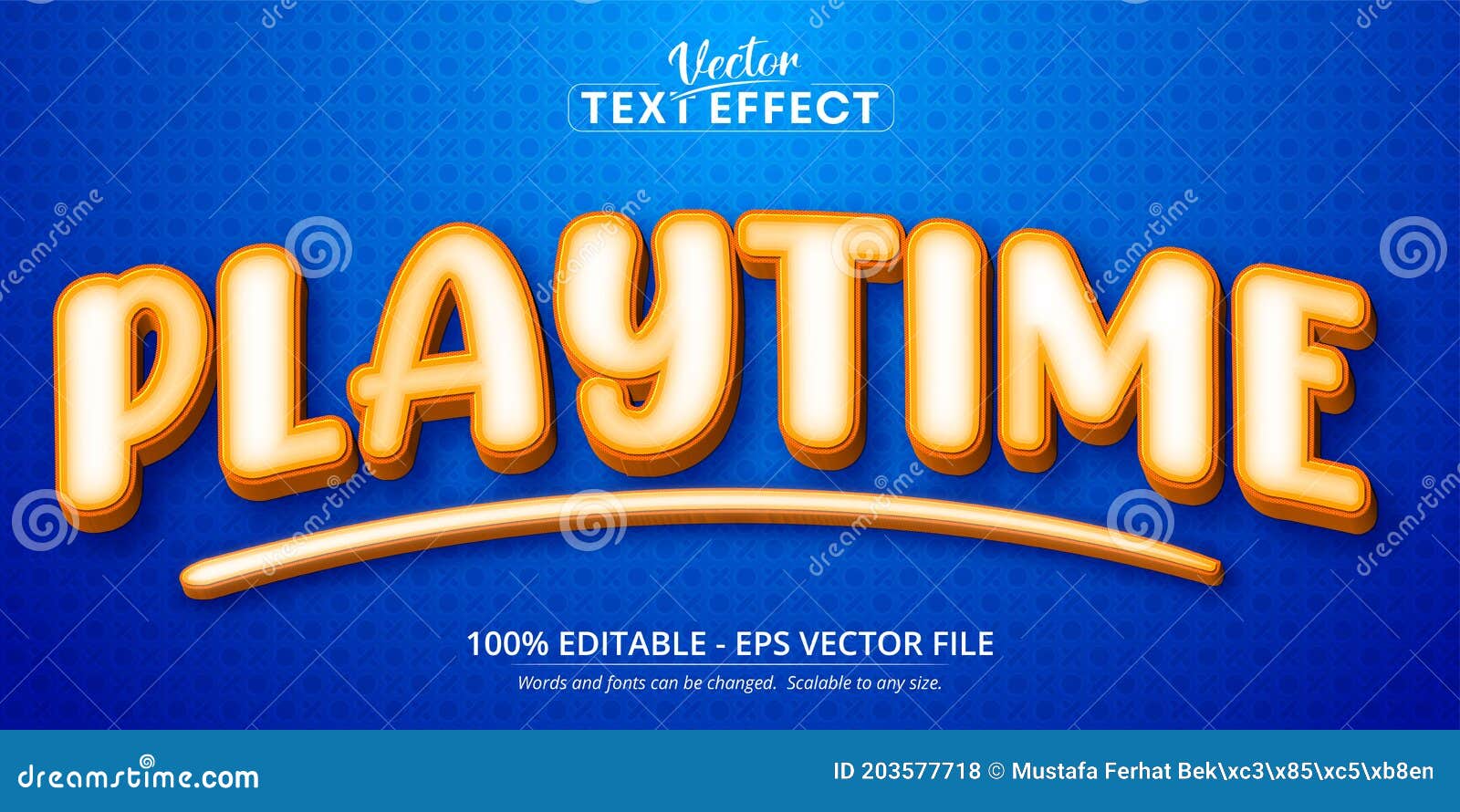 Playtime Text, 3d Purple Editable Font Effect Vector Illustration ...
