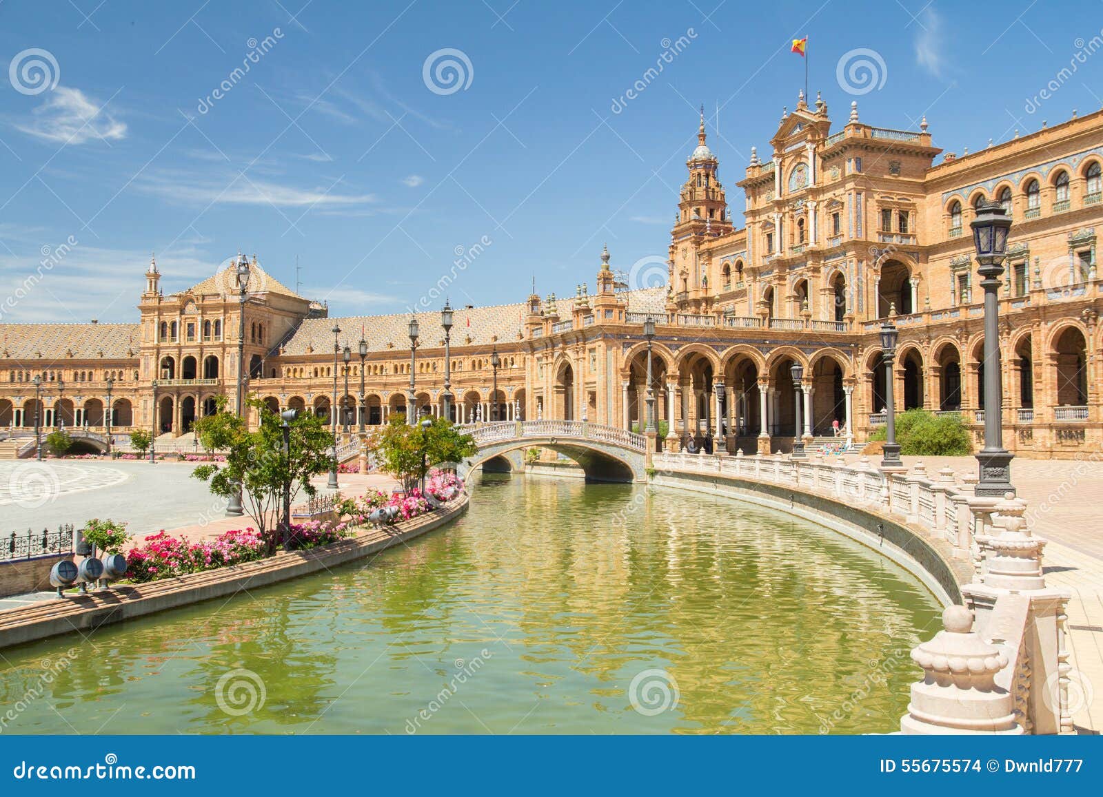 Plaza de espana sevilla stock photo. Image of landmark - 55675574