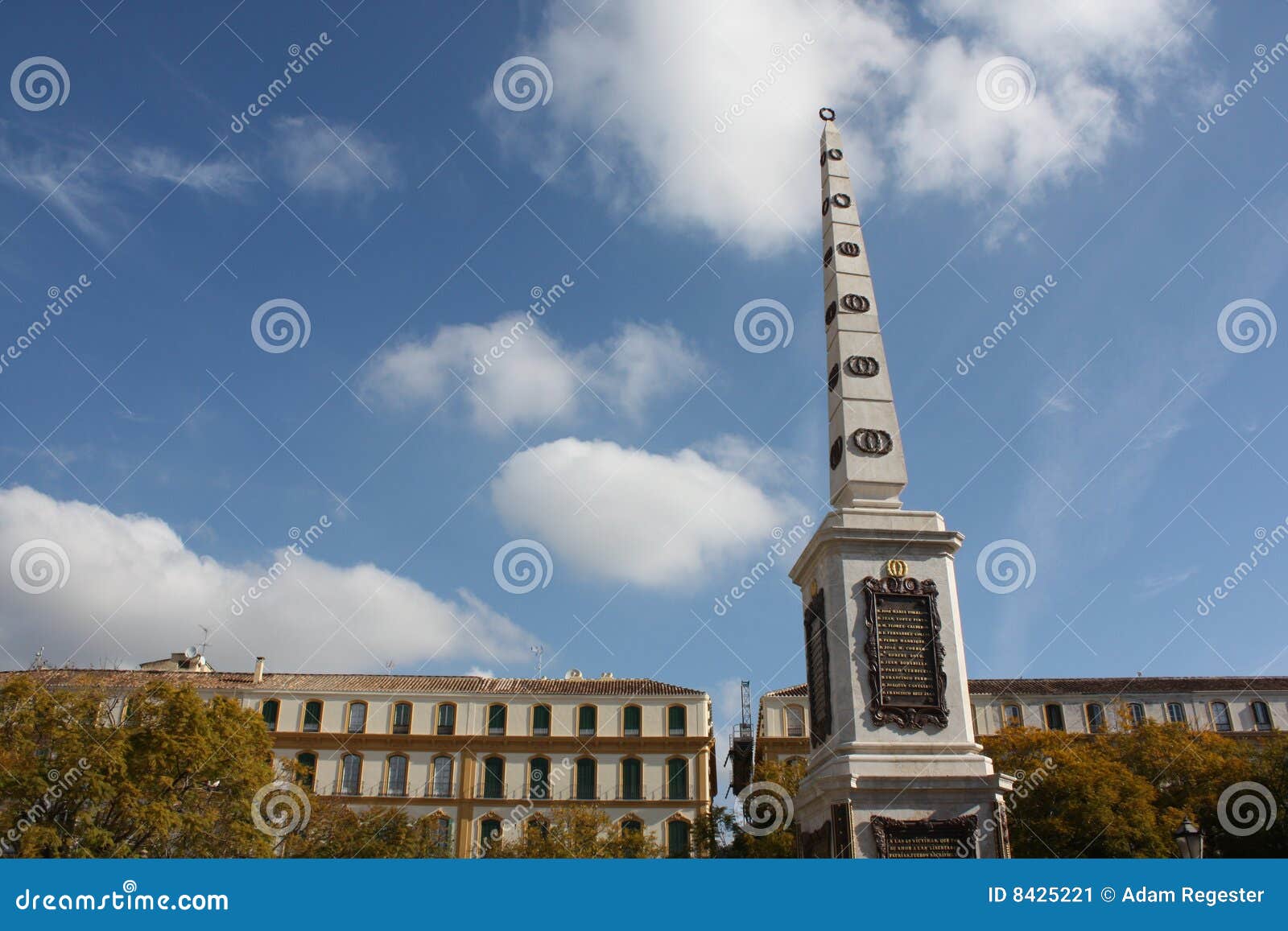 Plaza De La Merced ( Malaga,Spain ) Stock Image - Image of clouds ...