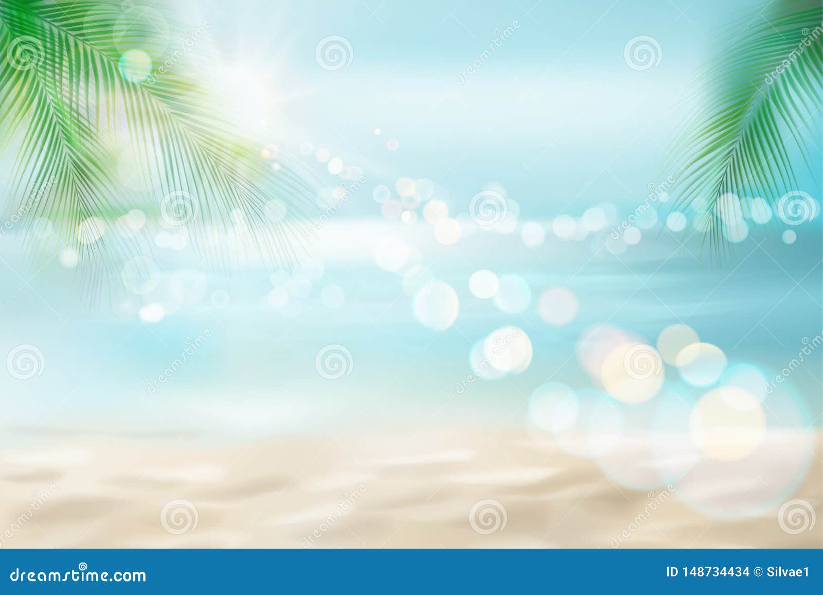 View of the Sunny Beach. Vector Illustration. Stock Vector ...