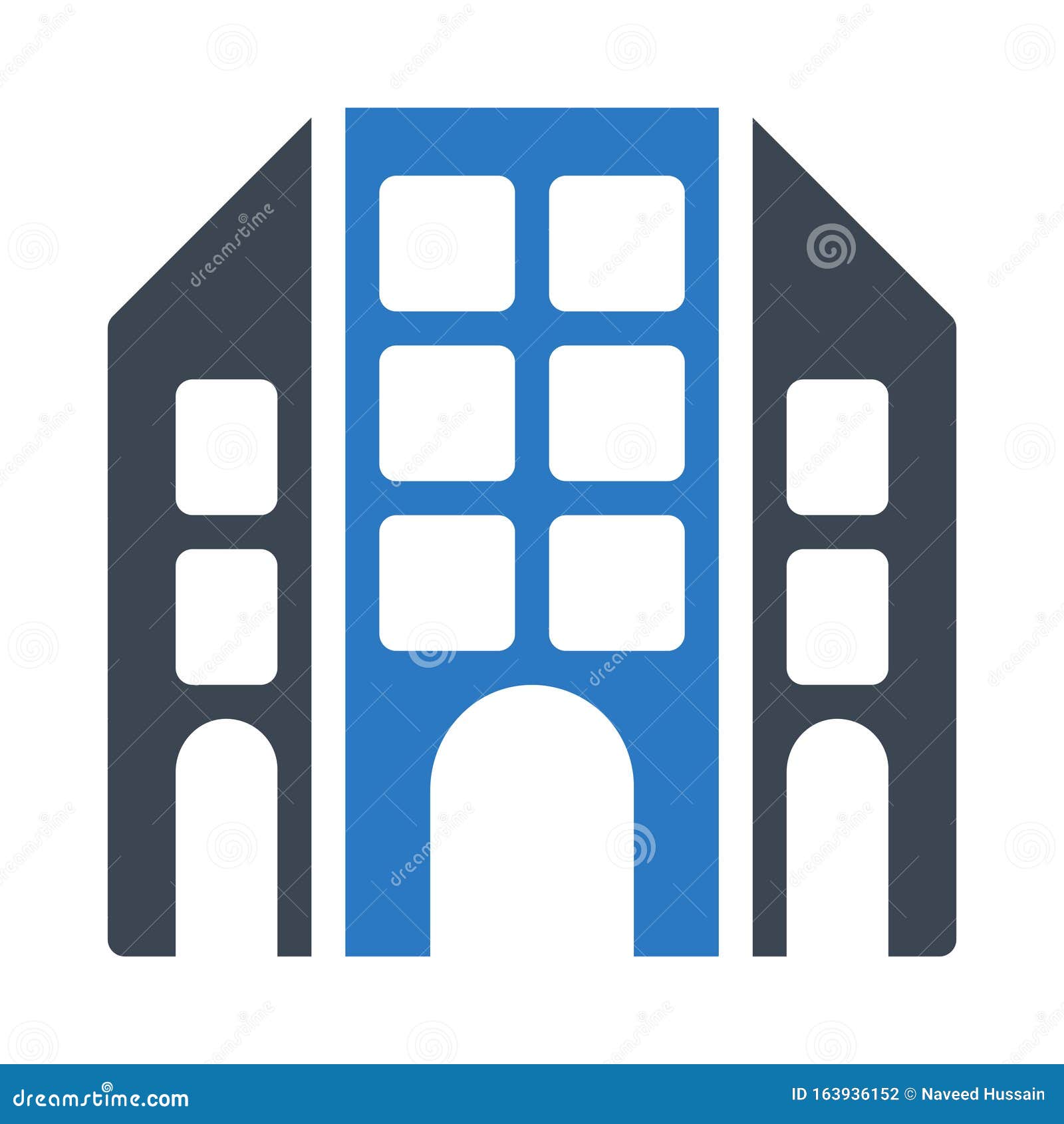 Plaza Vector Glyph Color Icon Stock Vector - Illustration of skyscraper ...