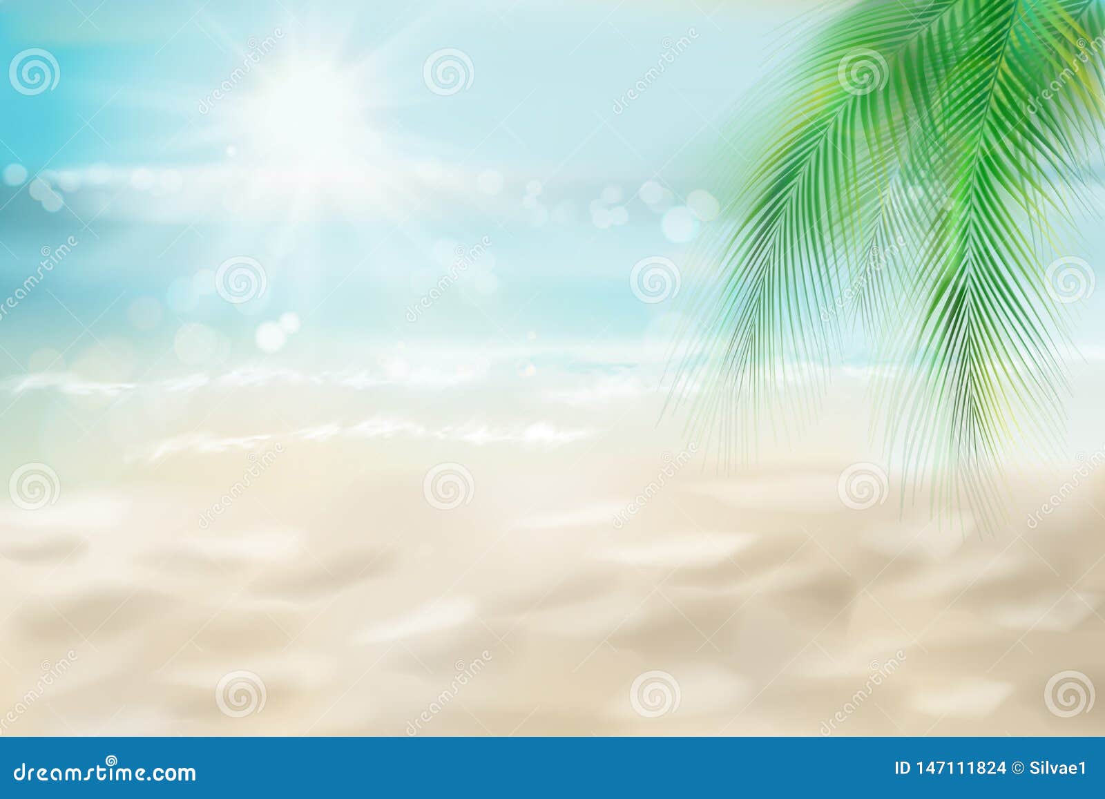 Abstract View of the Sunny Beach. Vector Illustration. Stock Vector ...