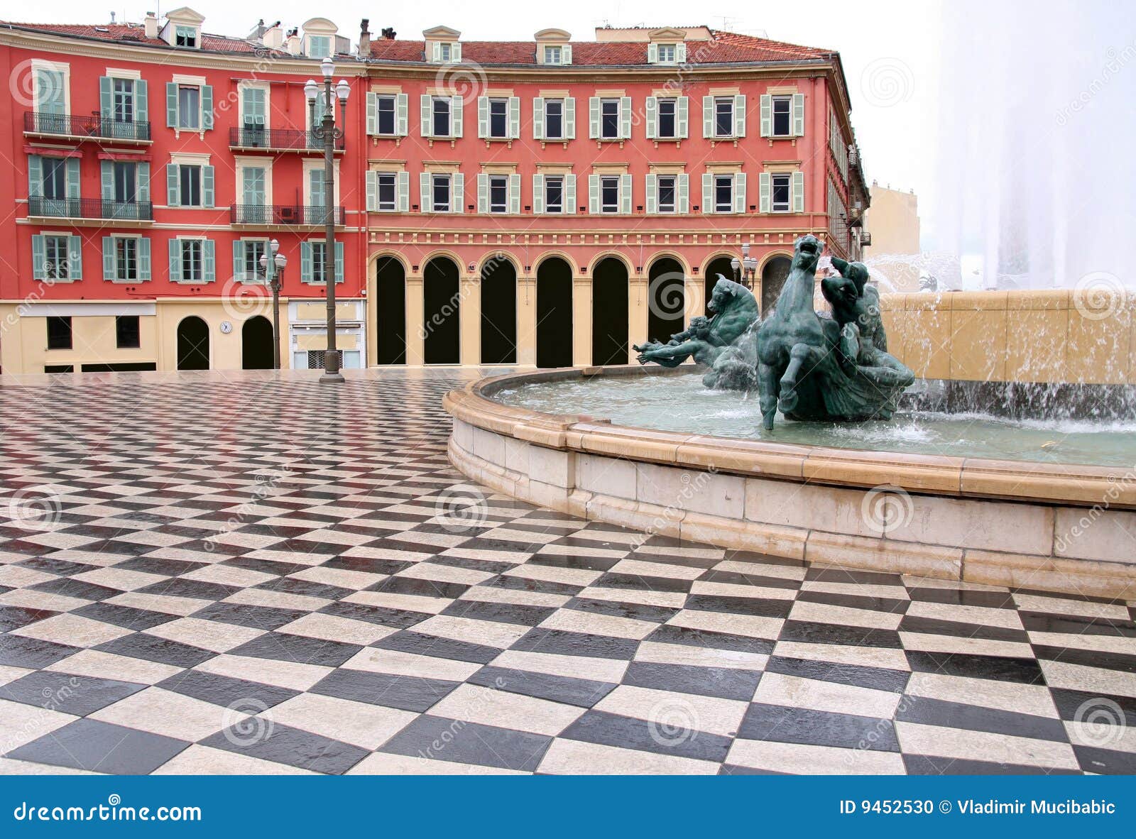 Plaza Massena Square stock photo. Image of facade, french - 9452530
