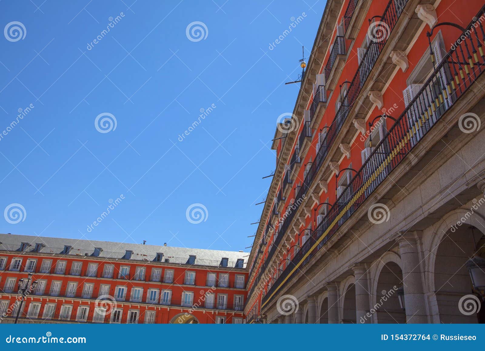 Plaza Mayor architecture stock photo. Image of architecture - 154372764