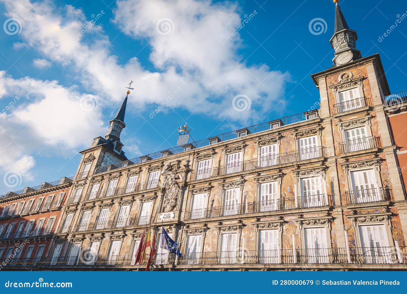 Plaza Mayor Building in Madrid Stock Image - Image of landmark ...