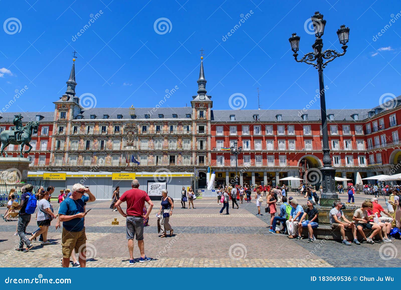 Plaza Mayor Main Square, a Public Square in Madrid, Spain Editorial ...