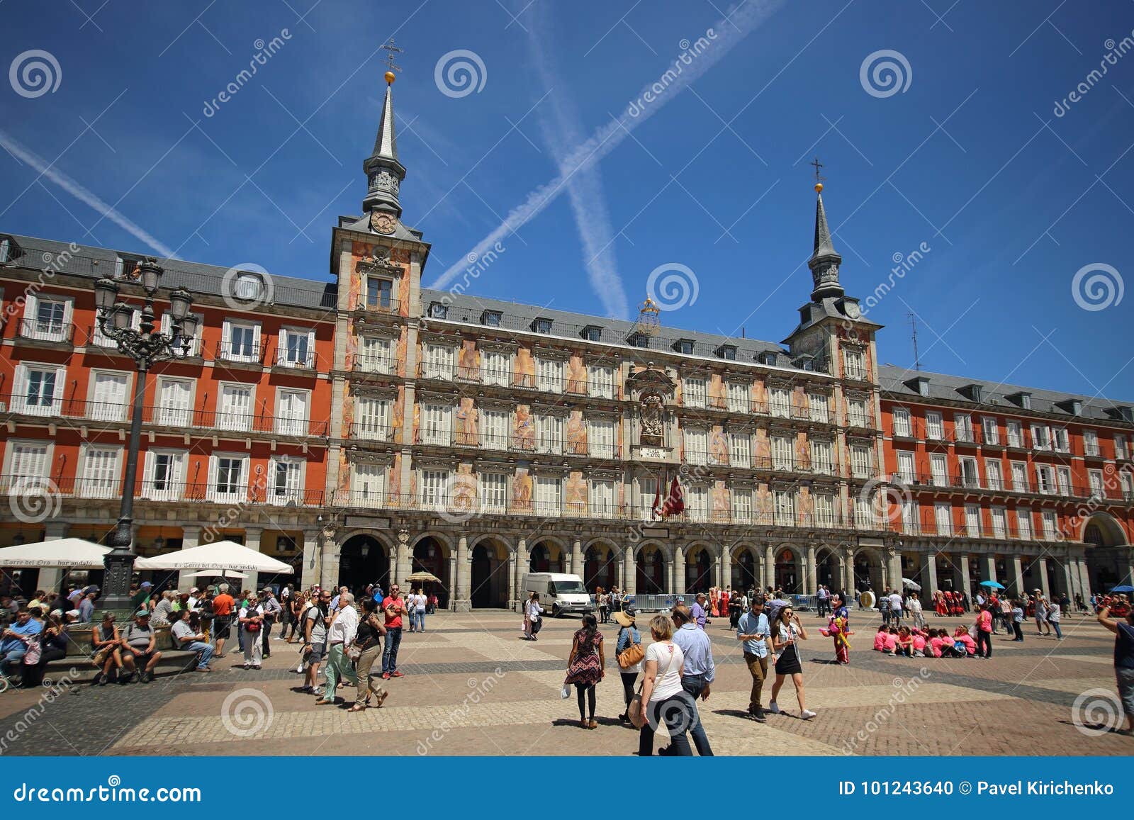 Plaza Mayor Major Square in Madrid, Spain. this is the Main Historic ...