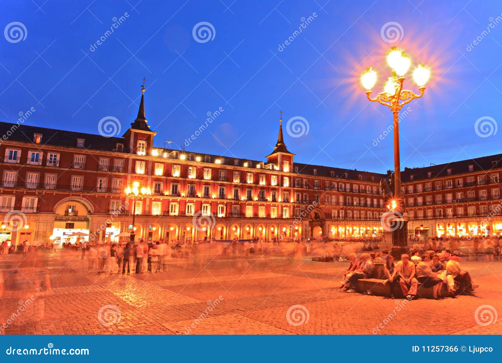 Plaza Mayor Square, Madrid, Spain Stock Photo - Image of light ...