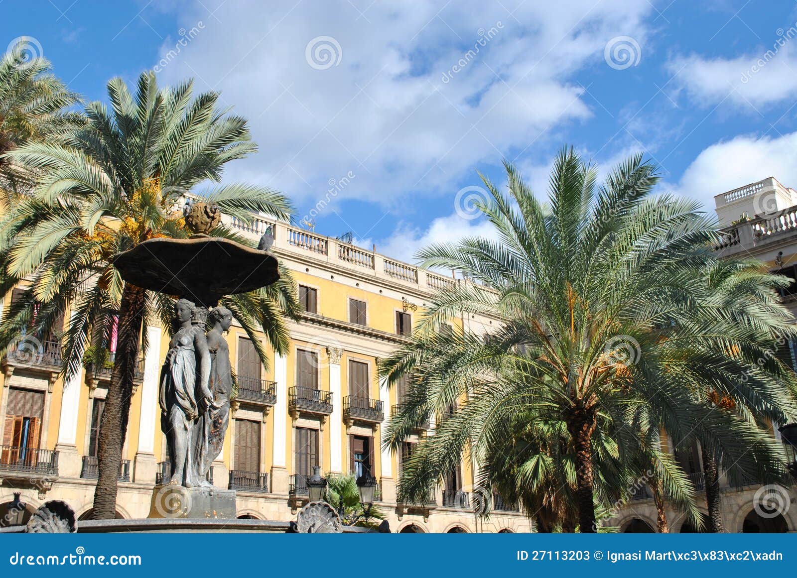 Plaza Real, Barcelona stock image. Image of mediterranean - 27113203