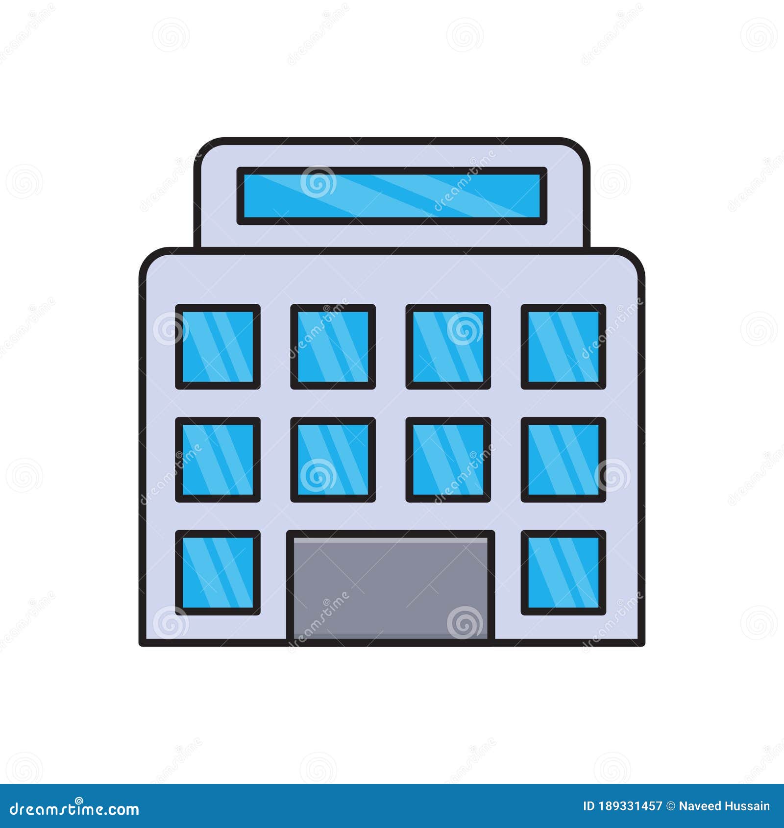 Plaza Vector Color Flat Icon Stock Vector - Illustration of envelopment ...