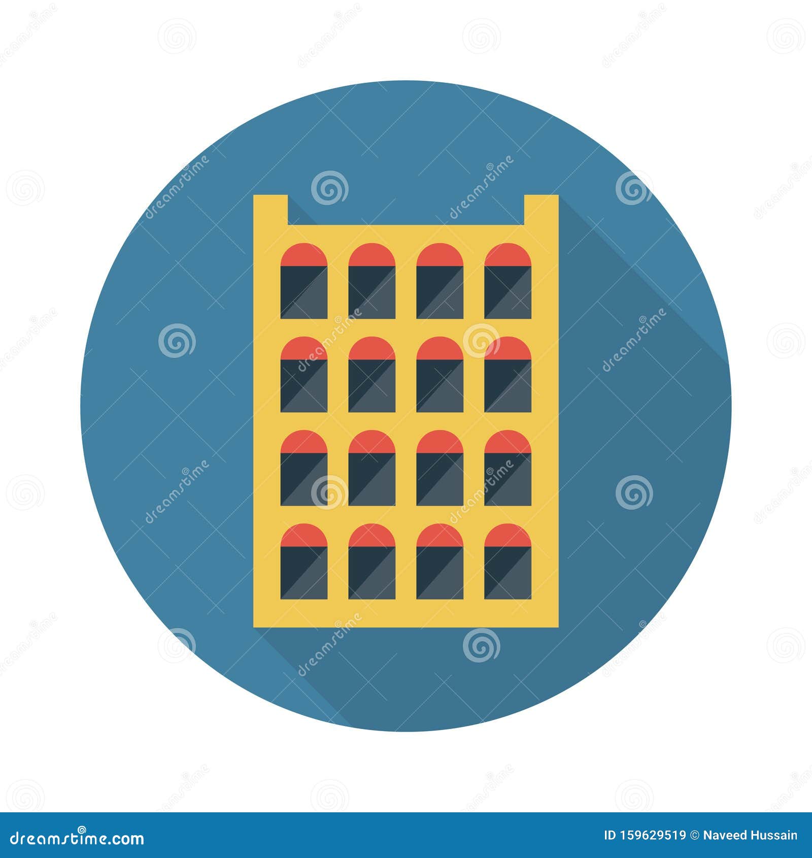 Plaza Vector Color Flat Icon Stock Vector - Illustration of exterior ...