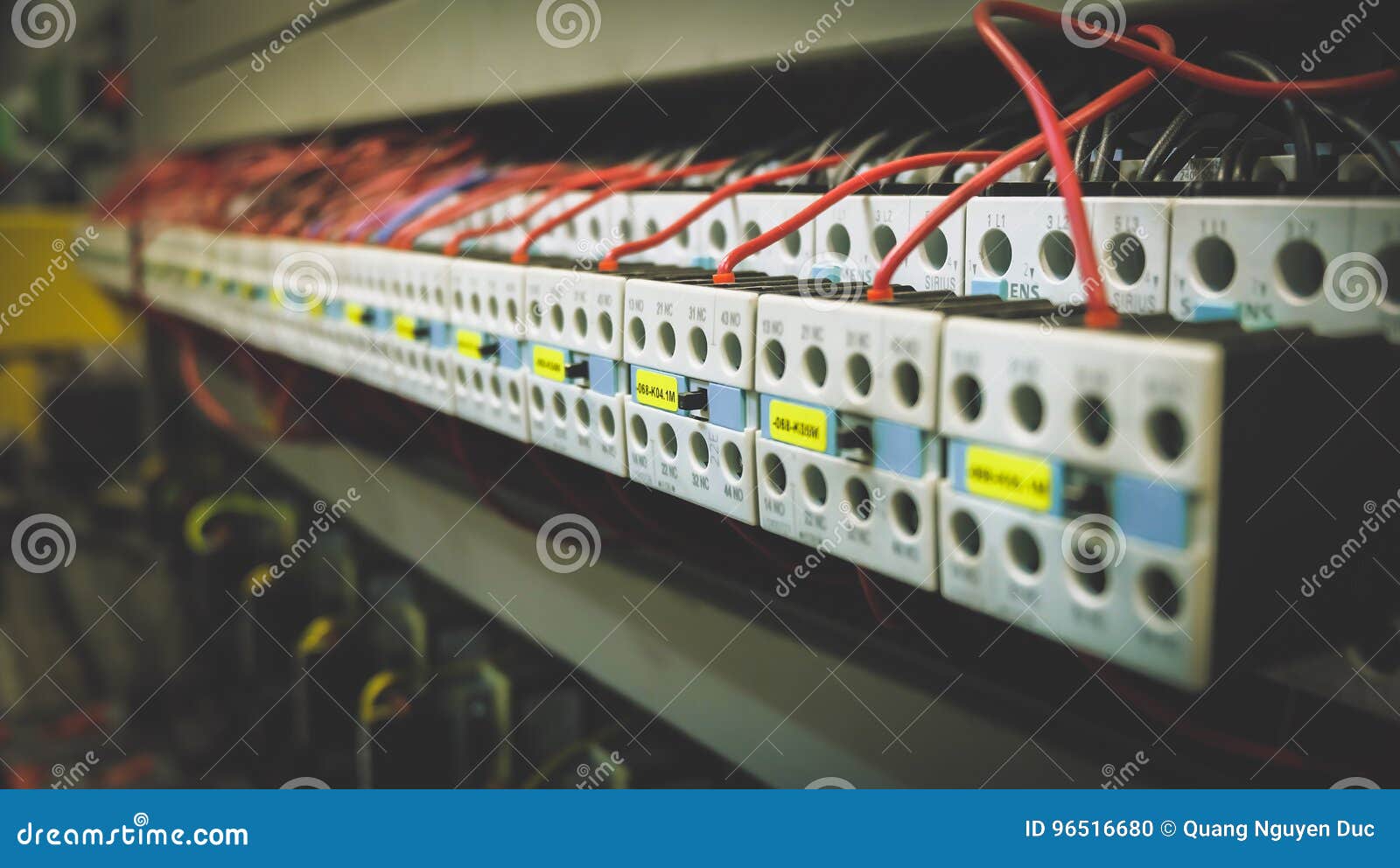 PLC Cabling stock photo. Image of component, green, control - 96516680