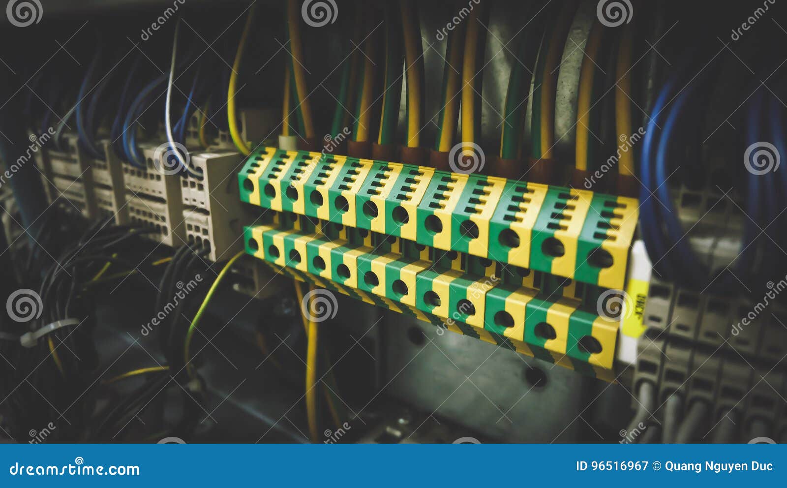 PLC Cabling stock image. Image of cable, center, panel - 96516967