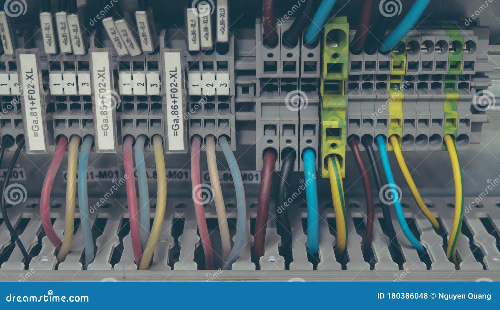 Control panel with wiring stock photo. Image of electricity - 180386048
