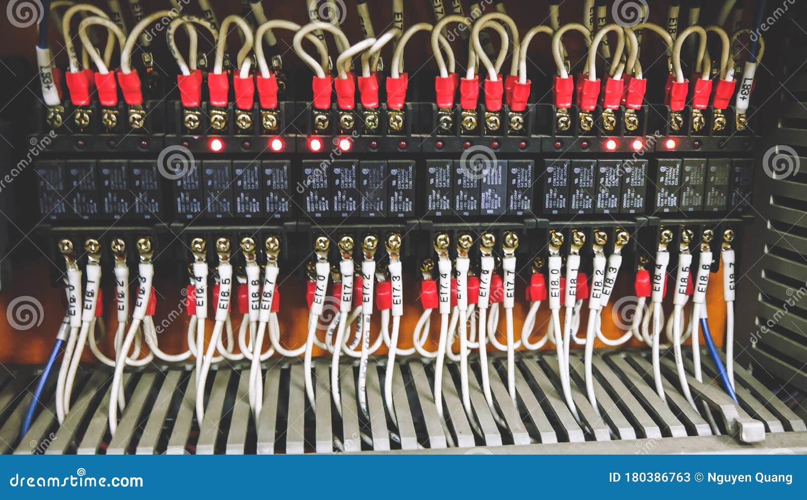 Control panel with wiring stock image. Image of line - 180386763