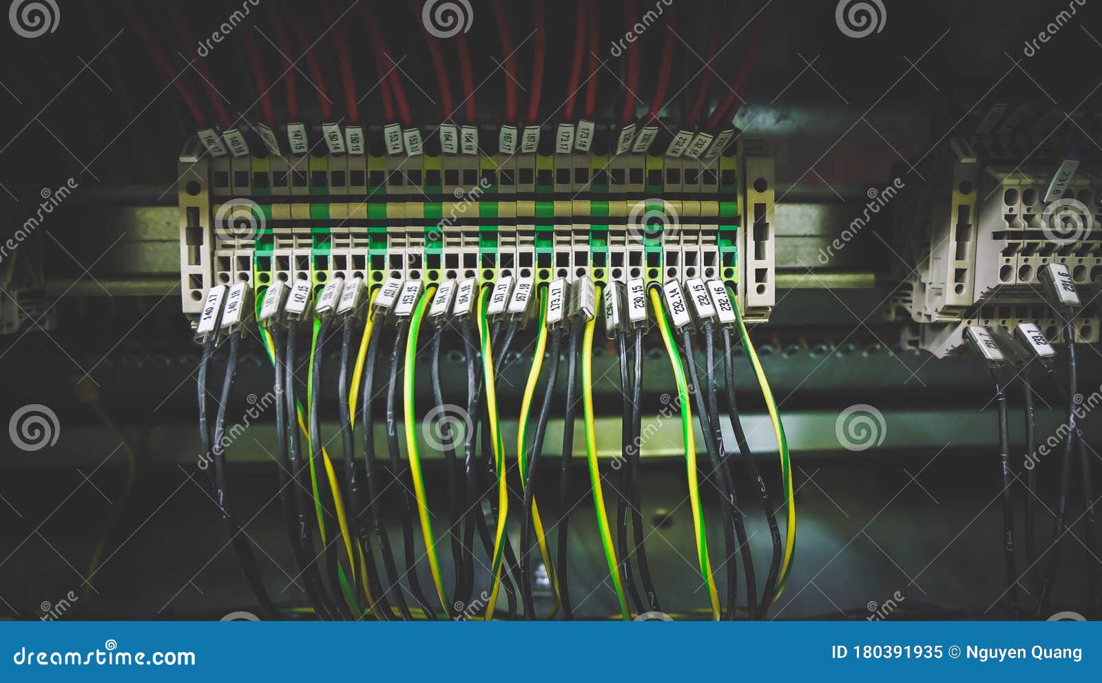 Control panel with wiring stock image. Image of component - 180391935