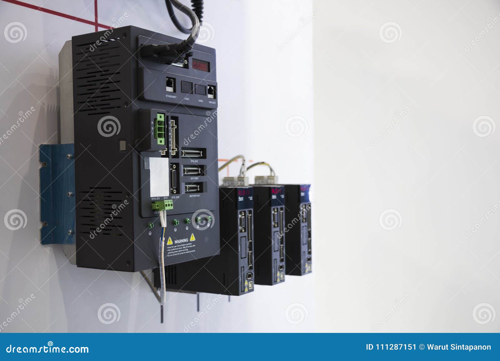 The PLC Controller for Industrial Machine Stock Image - Image of long ...