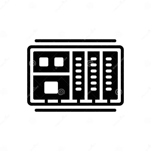 Black Solid Icon for Plc, Controller and Network Stock Vector ...