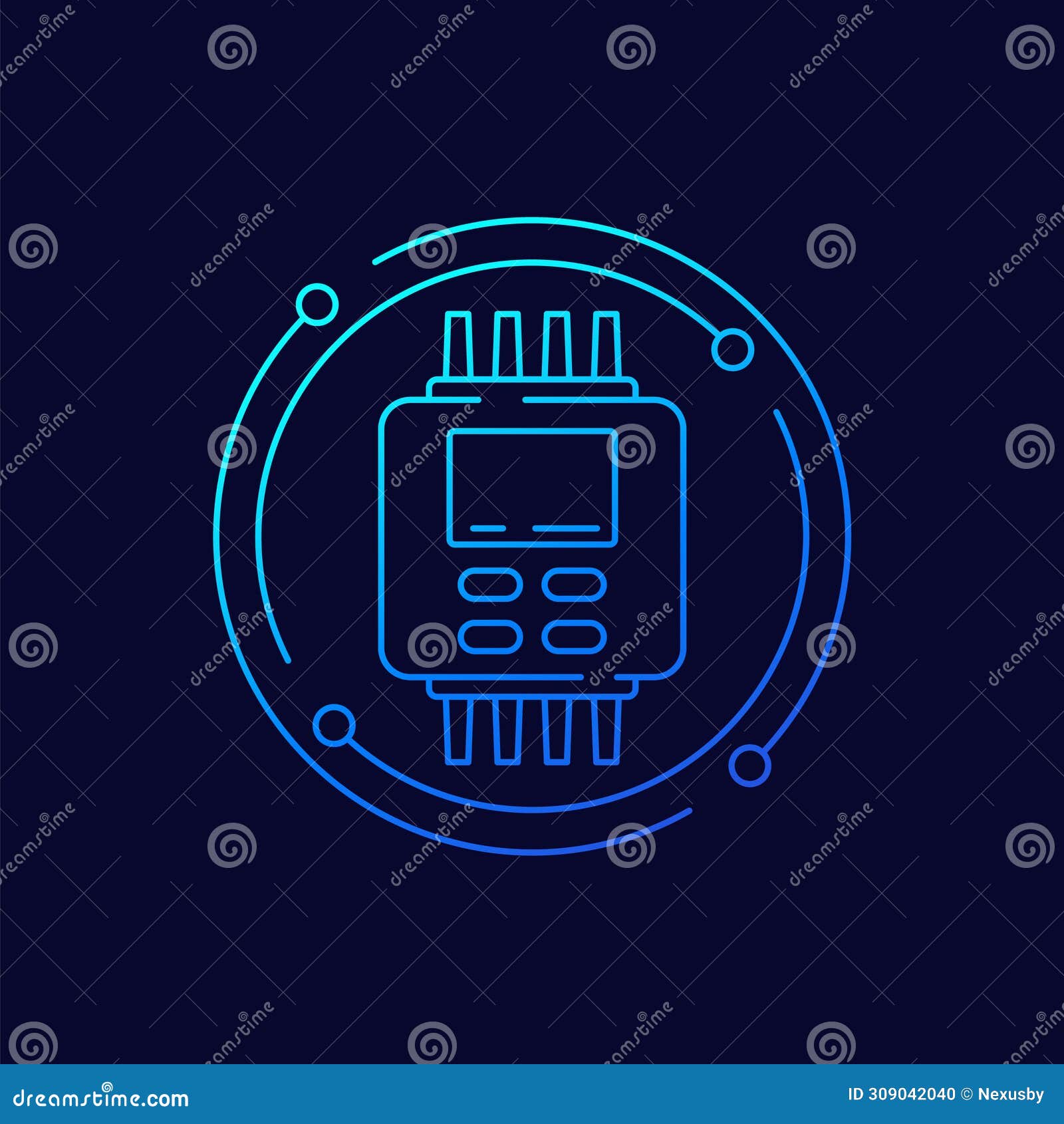 PLC Icon, Programmable Logic Controller Linear Art Vector Illustration ... PLC Icon, Programmable Logic Controller Linear Art Vector Illustration ...