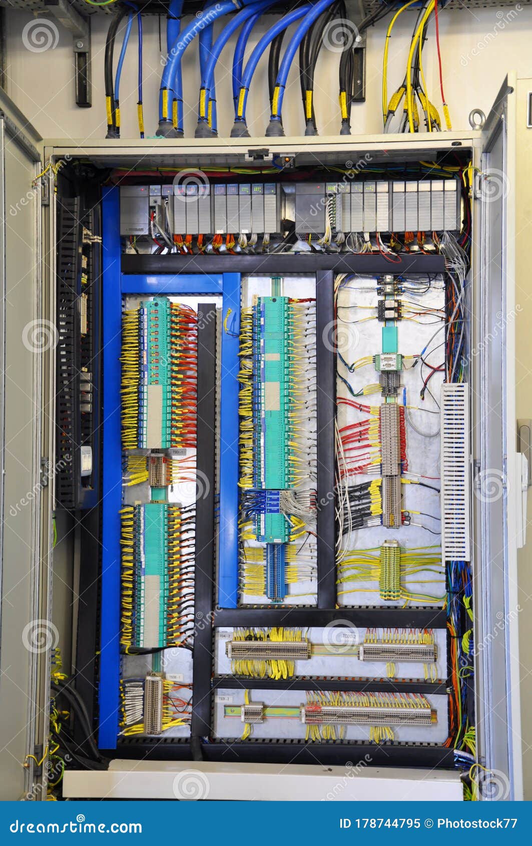 The PLC Industrial Computer at Work Stock Image - Image of programmable ...