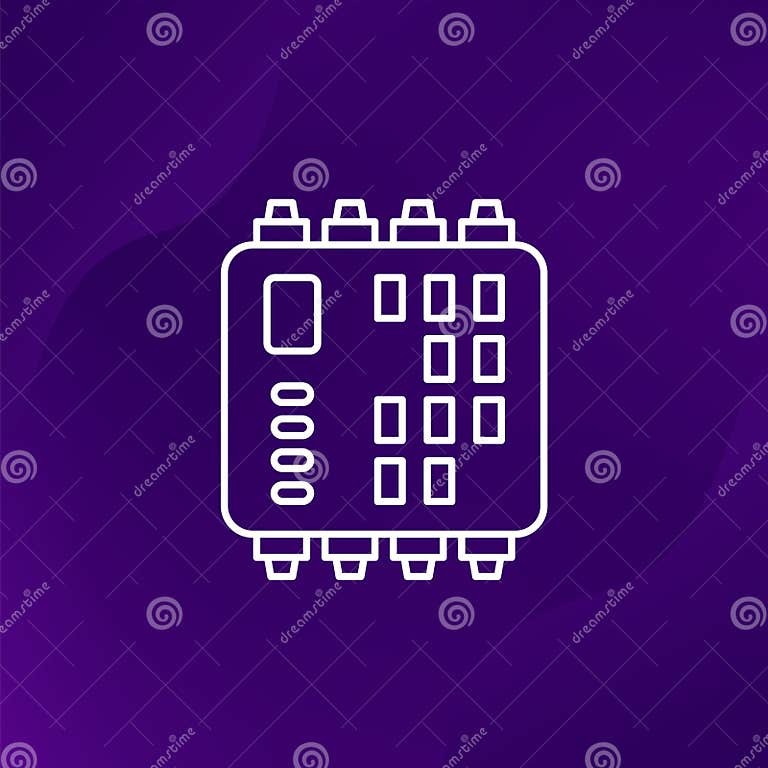 PLC Programmable Logic Controller Line Vector Icon Stock Vector ...