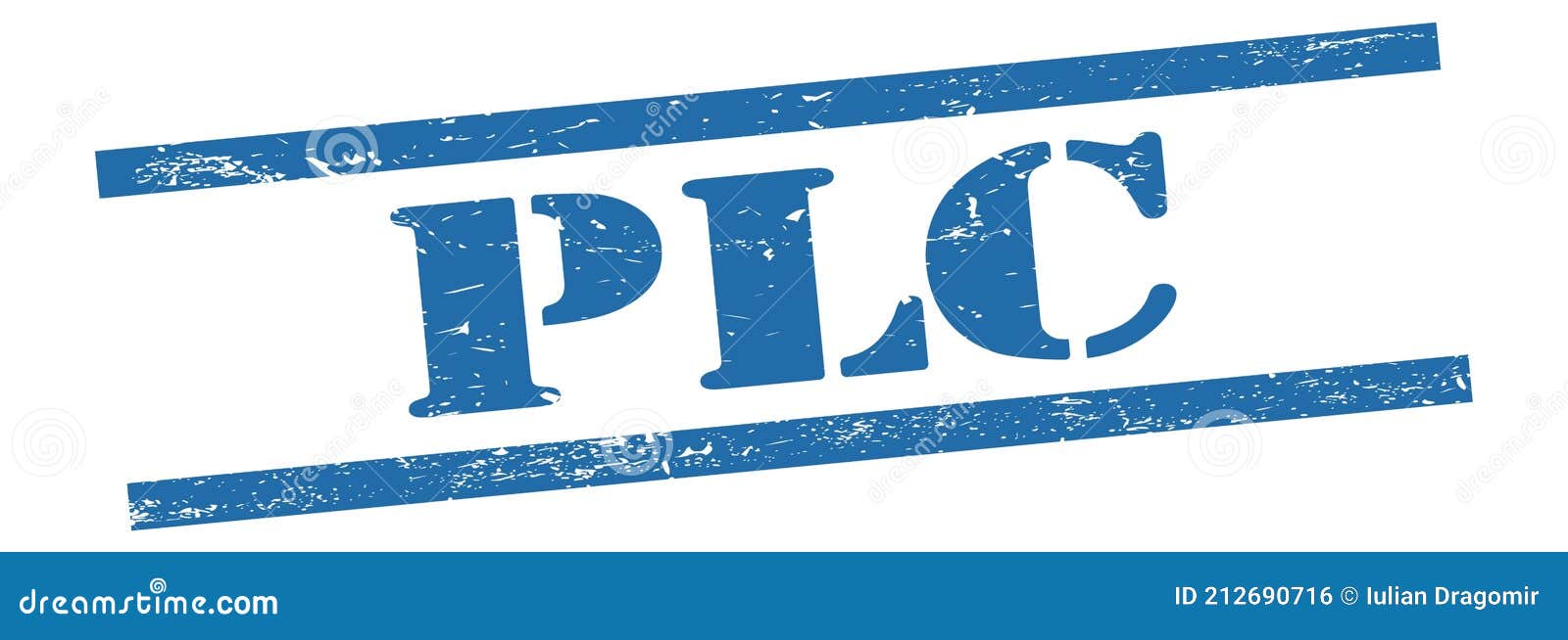 PLC Text on Blue Grungy Lines Stamp Stock Illustration - Illustration ...
