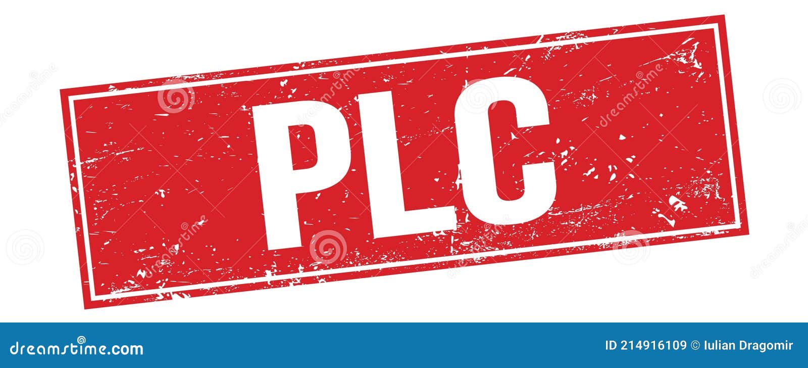 PLC Text on Red Grungy Rectangle Stamp Stock Illustration ...