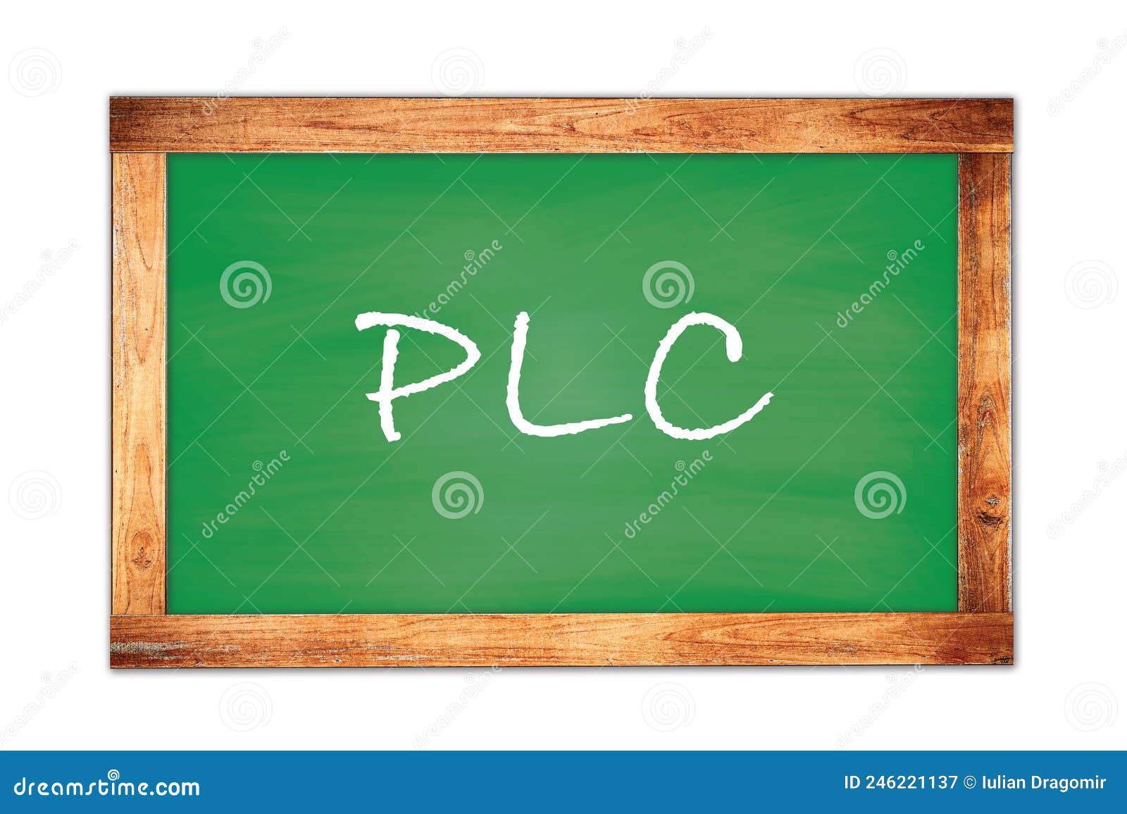 PLC Text Written on Green School Board Stock Illustration ...