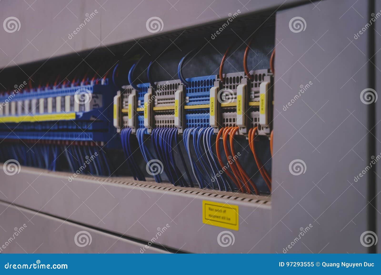 PLC Wires stock image. Image of network, colorful, label - 97293555