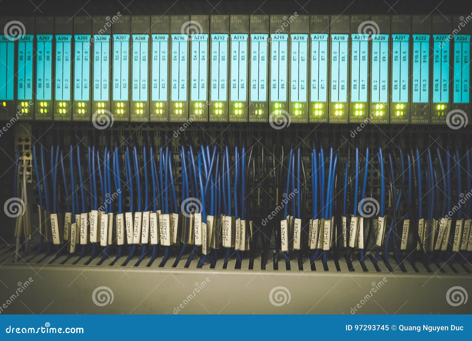PLC Wires stock image. Image of control, blue, industry - 97293745