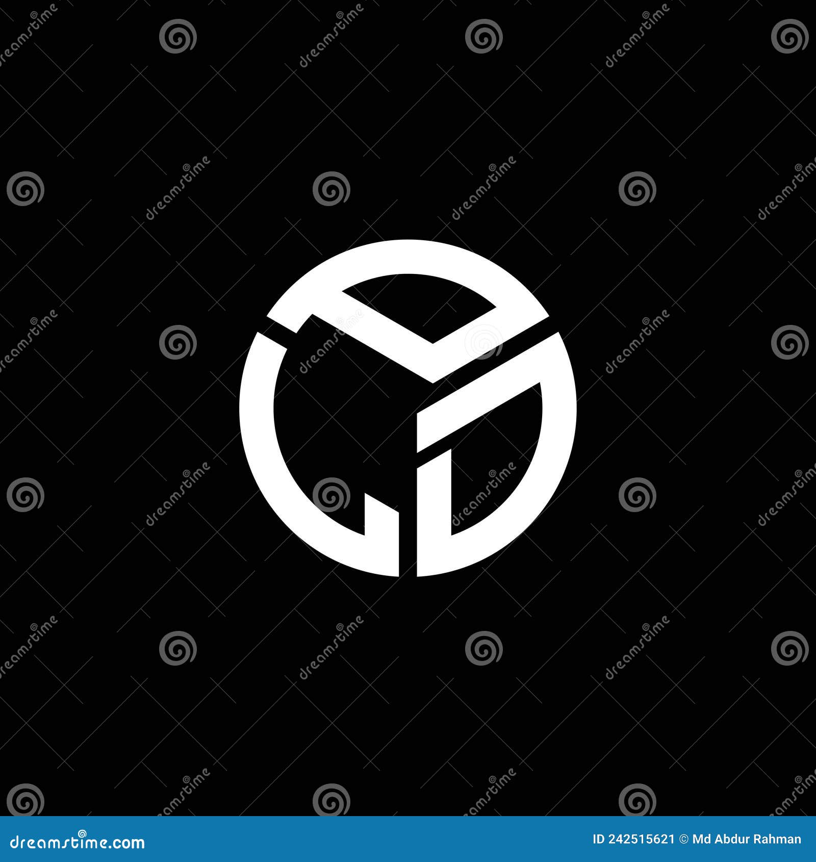 PLD Letter Logo Design on Black Background. PLD Creative Initials ...