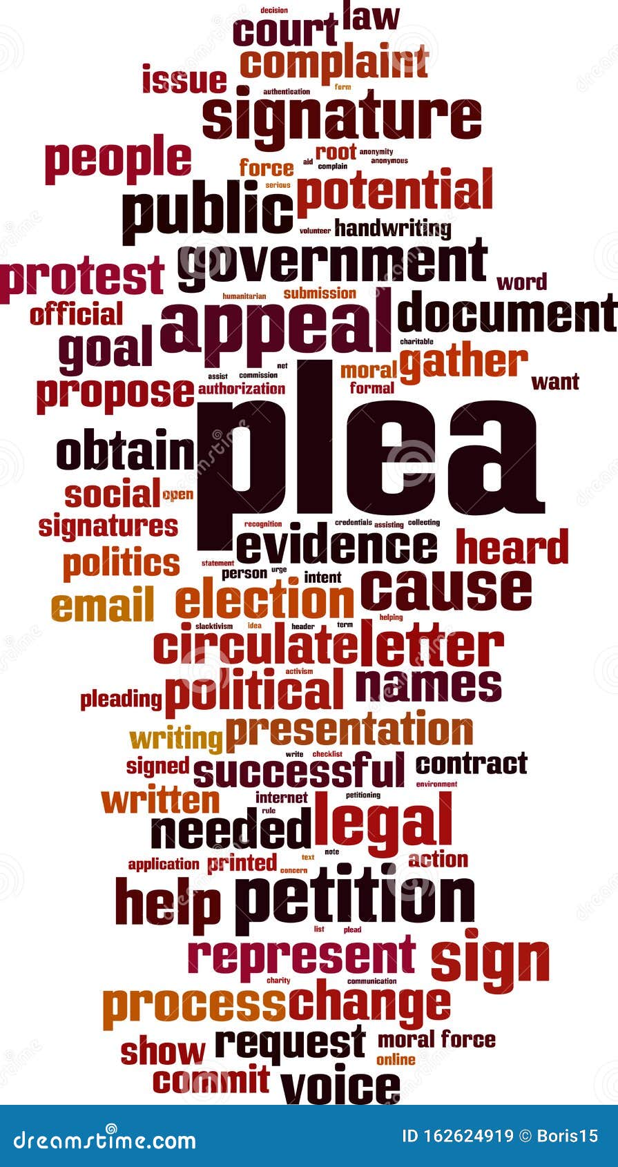 Plea word cloud stock vector. Illustration of cause - 162624919