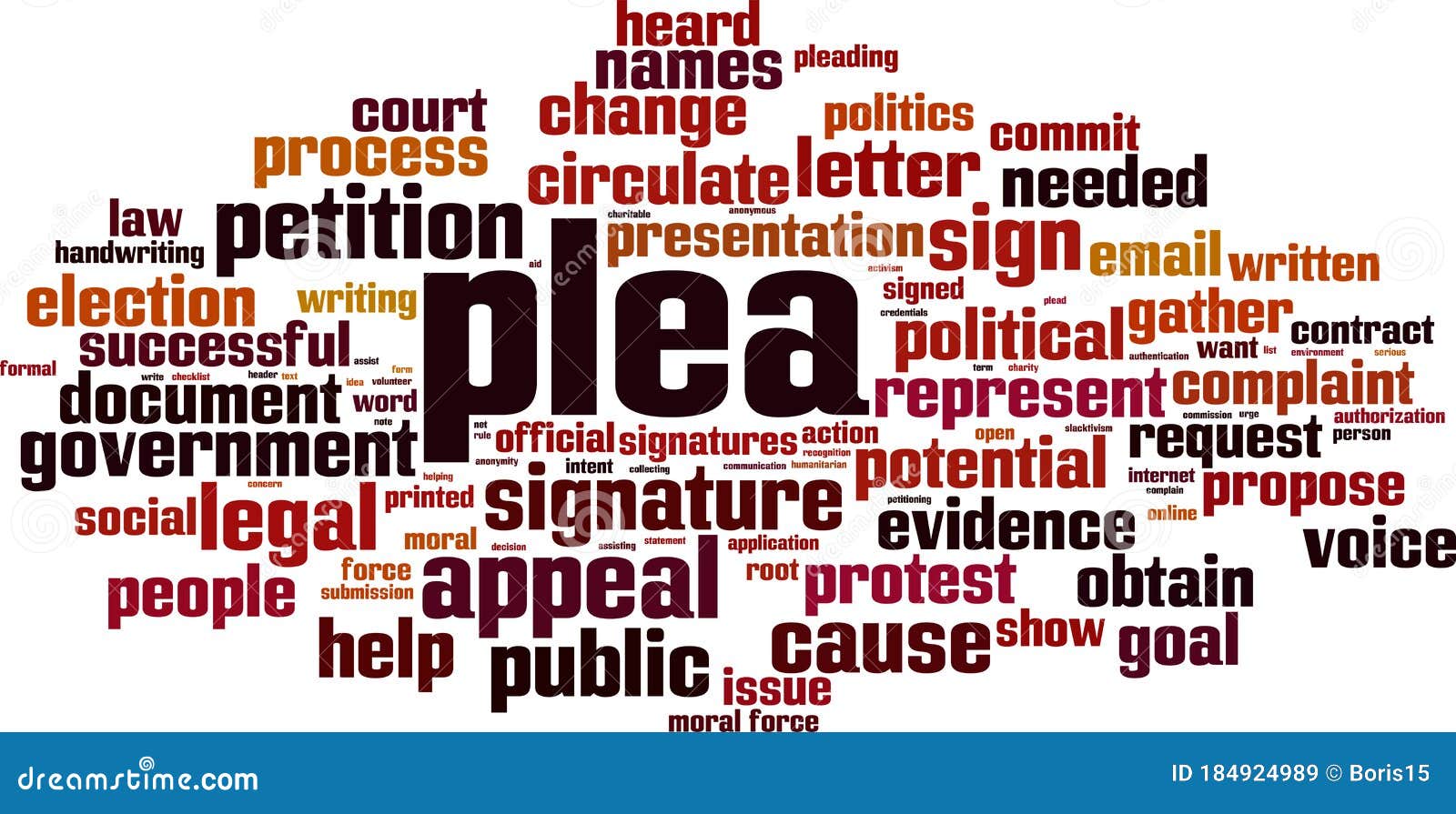 Plea word cloud stock vector. Illustration of vector - 184924989