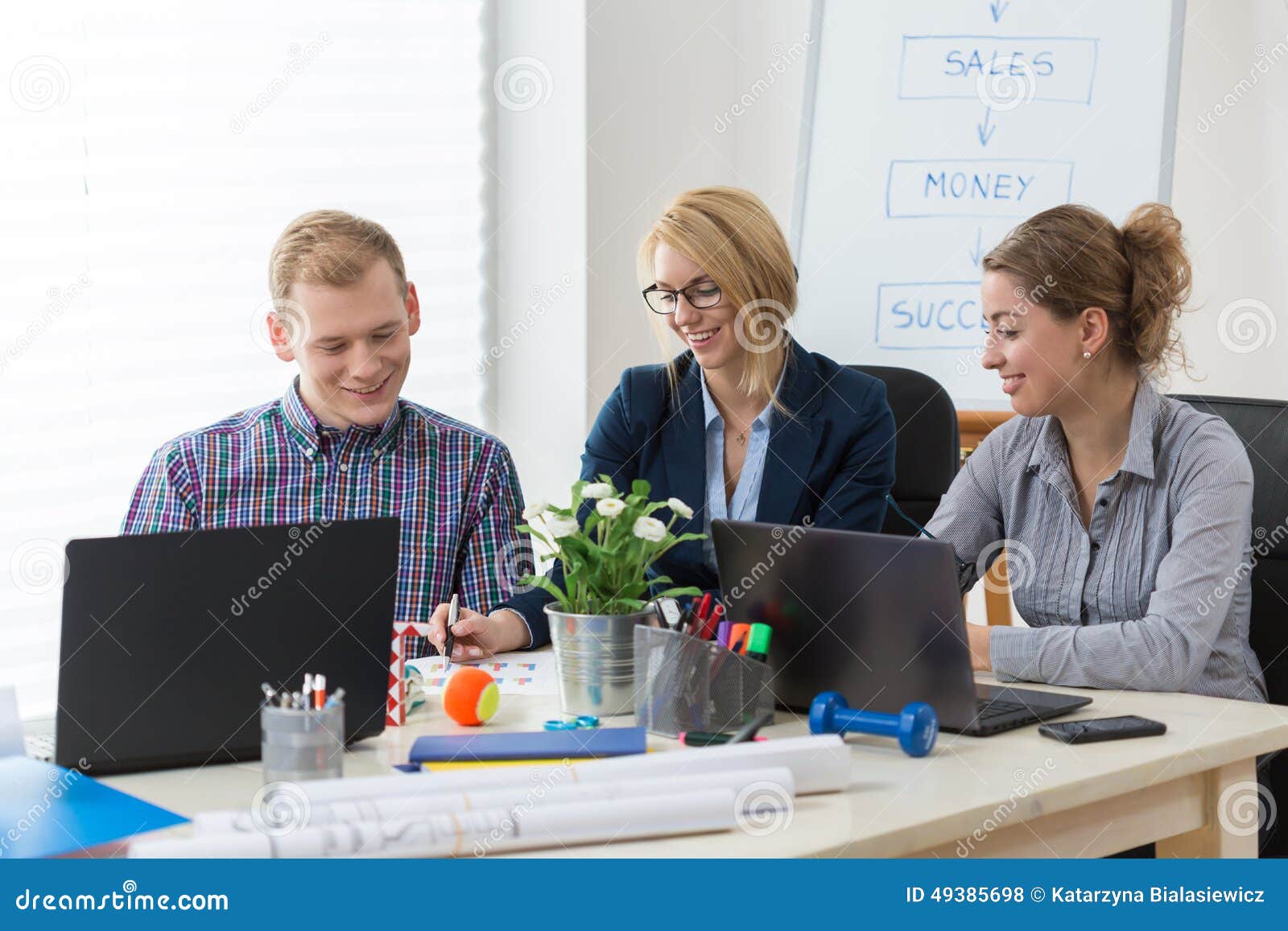 Pleasant Atmosphere in Modern Office Stock Photo - Image of friendship ...
