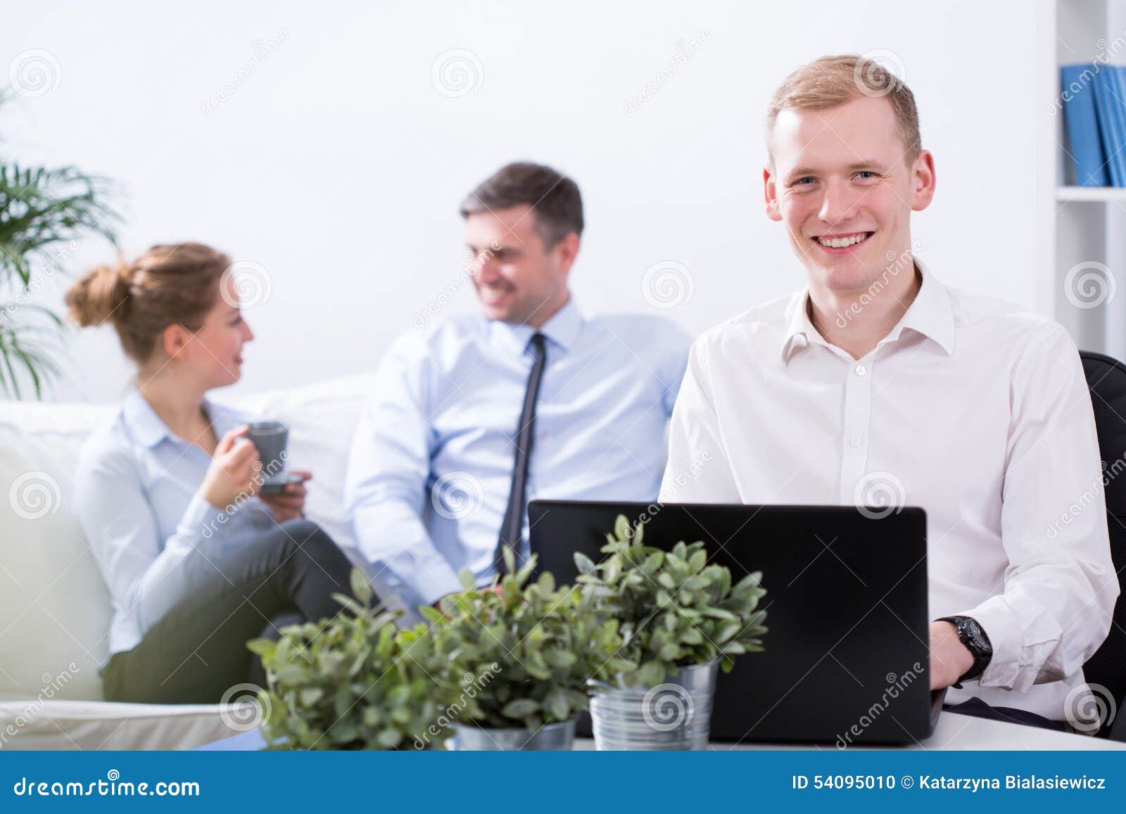 Pleasant Atmosphere in the Office Stock Photo - Image of conversation ...