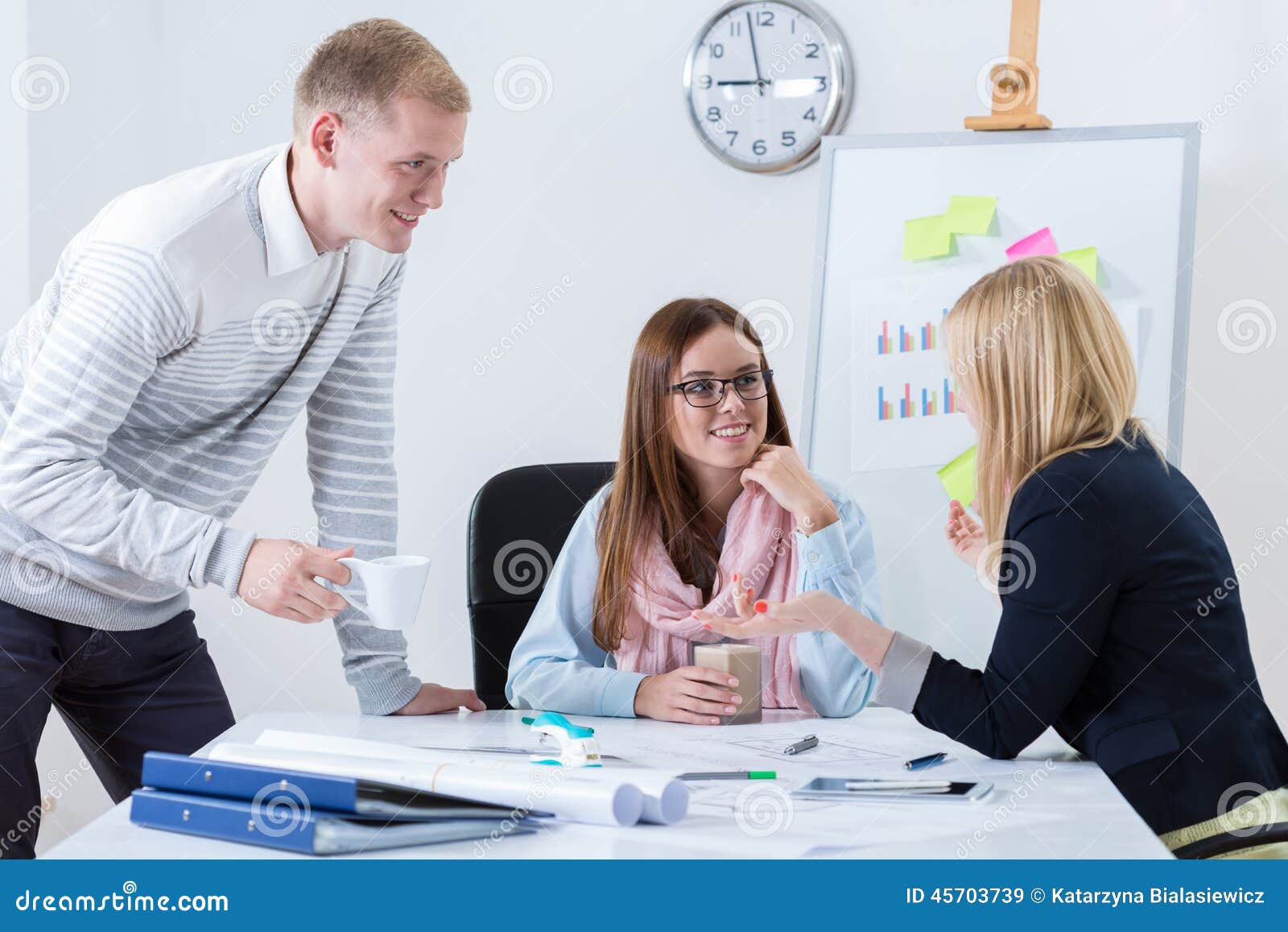 Pleasant Atmosphere at Office Stock Image - Image of coworkers, career ...