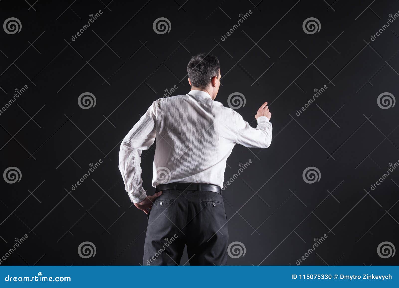 Pleasant Confident Man Holding Up His Hand Stock Photo - Image of ...